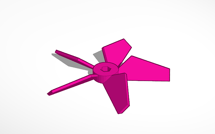 3D design Simple fan 5 blades pointed - Tinkercad