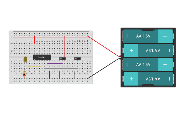 Circuit design NOR GATE | Tinkercad