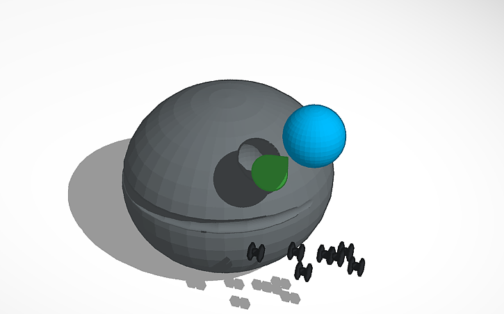 3D design Death Star about to blow up a planet - Tinkercad