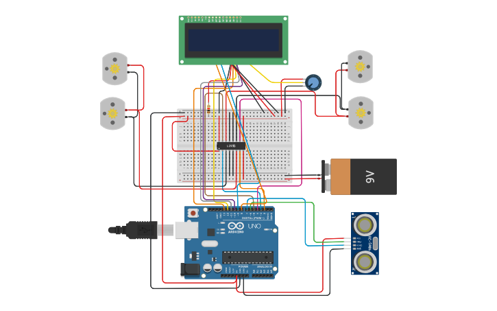 Circuit design Collision Avoidance Final year Project - Tinkercad