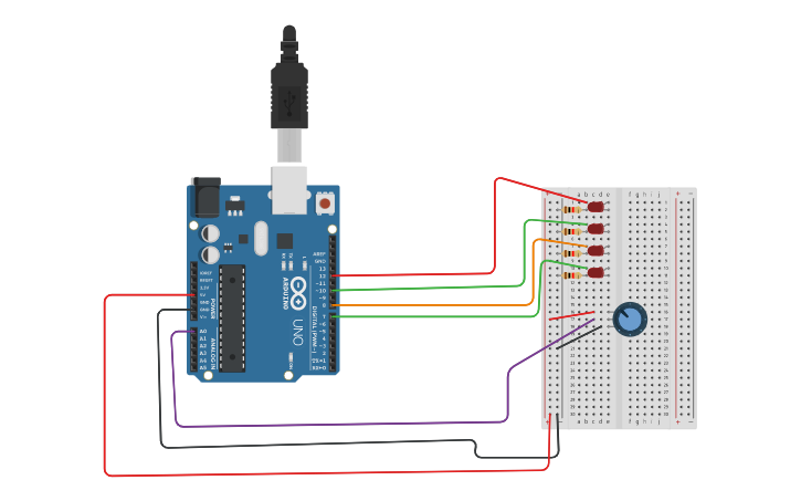 Circuit Design L6 Arduino Dial To Sequence 4 Leds Owen Darby Tinkercad 1133
