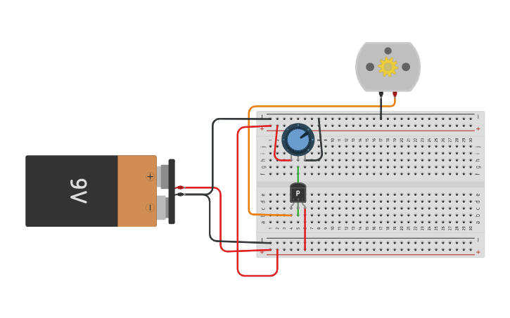 Circuit Design Motor Dc Y Potenciometr Tinkercad