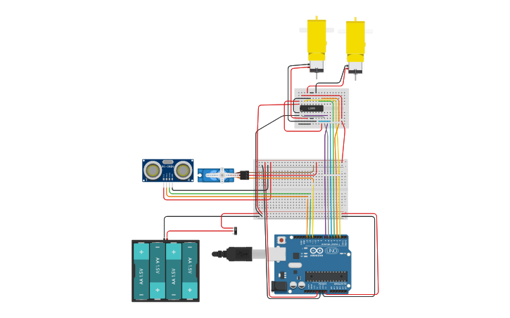 Circuit design Bot Arduino - Tinkercad