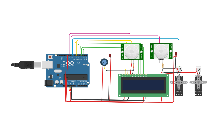 Circuit design Automatic door | Tinkercad