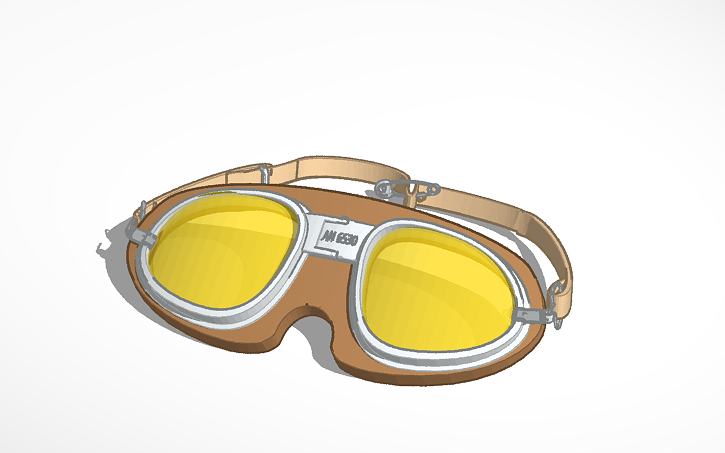 3D design of Aviator Goggles - Tinkercad
