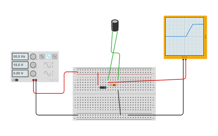 Circuit Design Half Wave Rectifier With Capacitor Tinkercad
