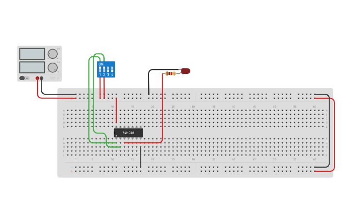 Circuit design 74HC08 - Tinkercad