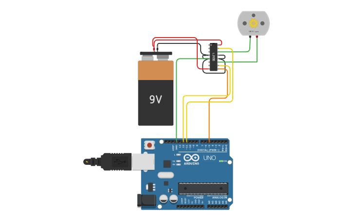 Circuit design DC Motor Control - Tinkercad