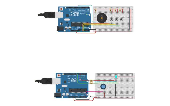 Circuit design LED RGB | Tinkercad