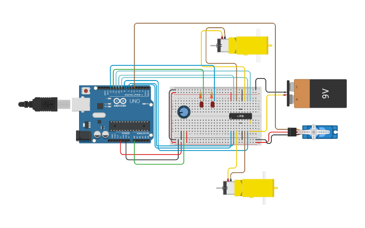 Circuit design Copy of Drawing Robot - Tinkercad
