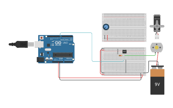 Circuit design Moteur DC Arduino - Tinkercad