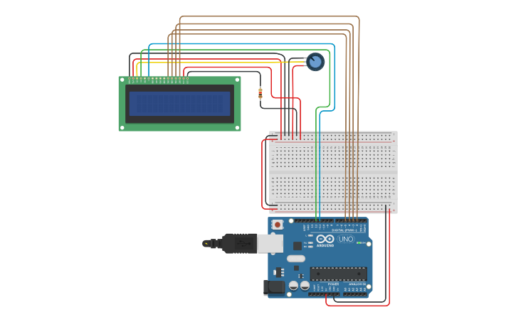 Circuit design LCD | Tinkercad