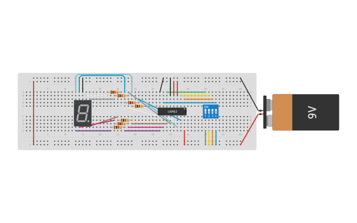 Circuit Design Binary Counter W Display 0 9 Tinkercad