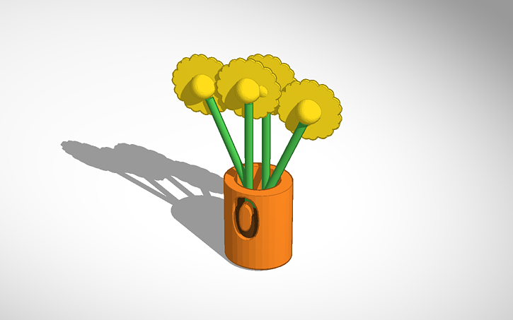 3D design Flowers in Vase - Tinkercad