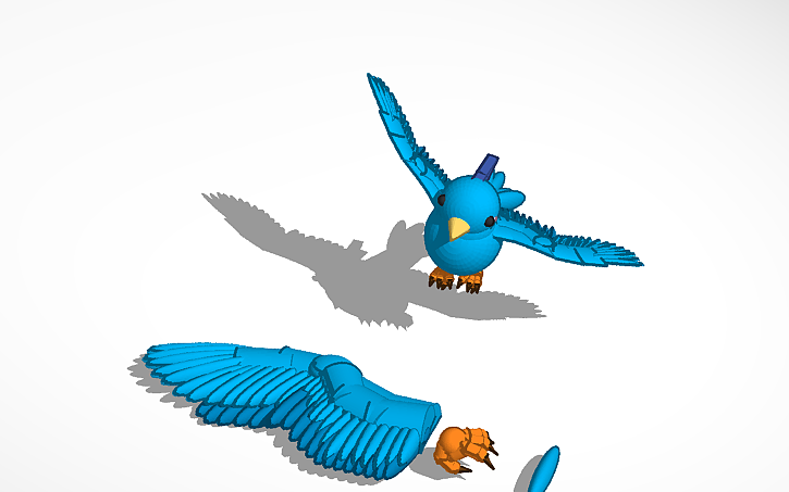 3D design Blue Bird - Tinkercad