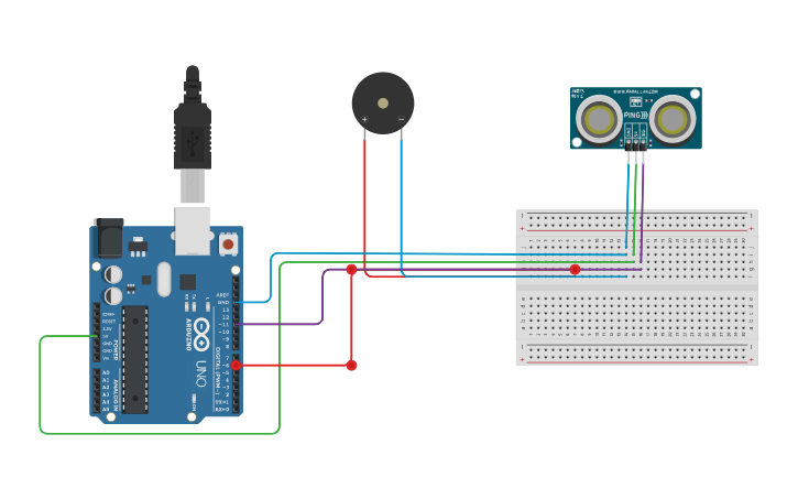 Circuit design Obstacle detection - Tinkercad