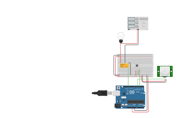 Circuit design Lâmpada com sensor de movimento - Tinkercad