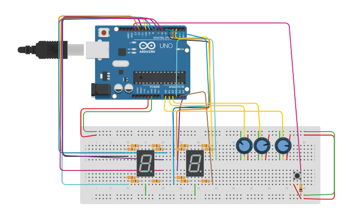 Circuit design display 7 seg - Tinkercad
