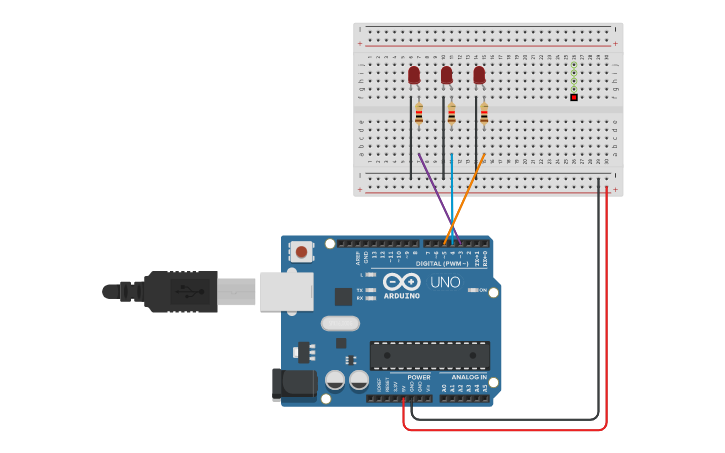 Circuit design LED CONTROL USING FOR LOOP - Tinkercad Circuit design LED CONTROL USING FOR LOOP - Tinkercad