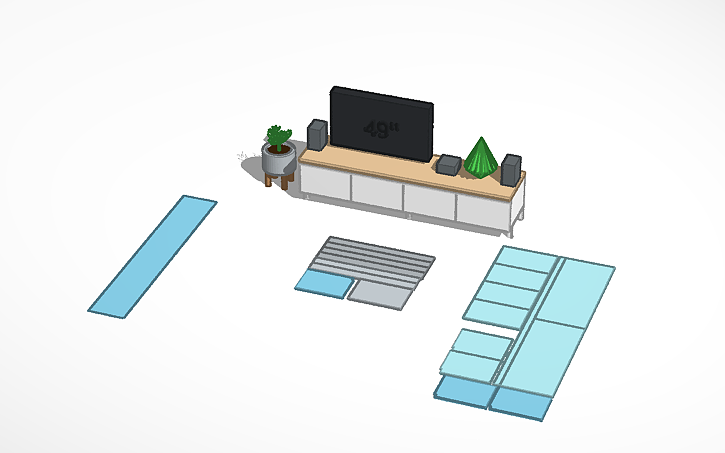 3D design TV stand - Tinkercad
