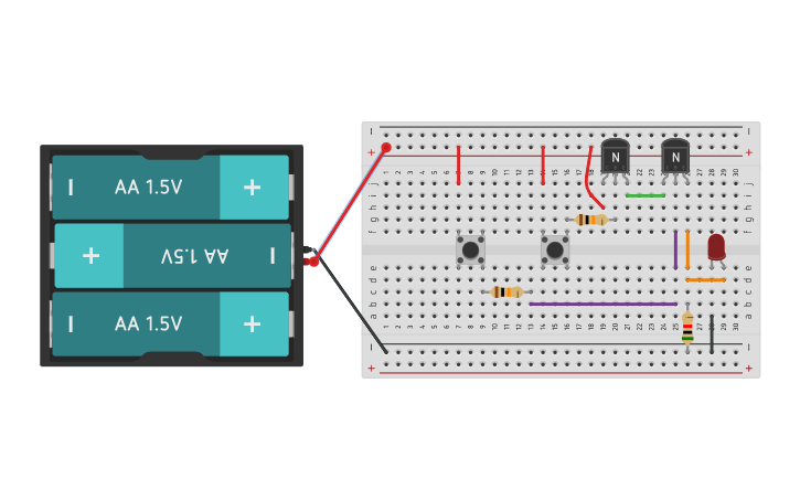 Circuit design AND Gate - Tinkercad