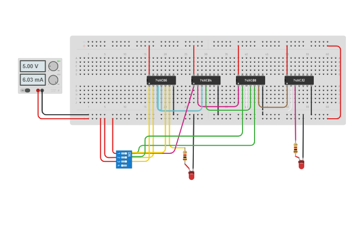 Circuit design FULL SUBTRACTOR | Tinkercad