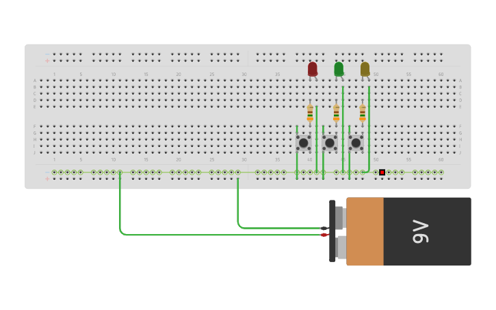 Circuit design Traffic Light Signals with LED - Tinkercad