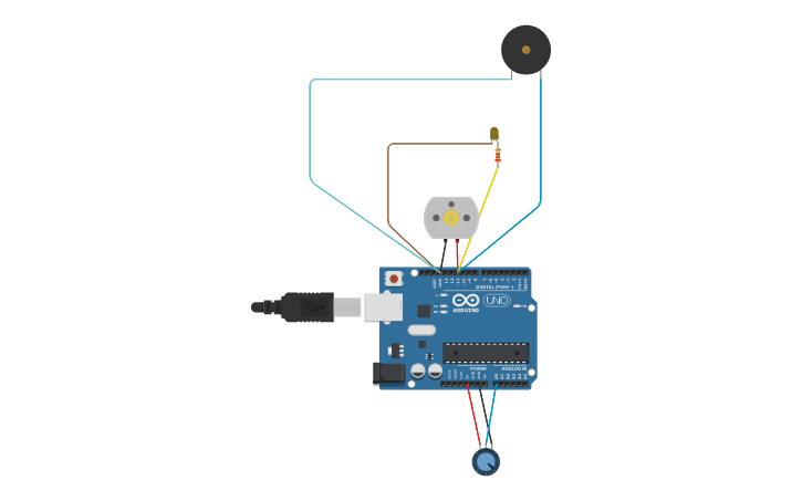 Circuit design potentiometer controls DC motor | Tinkercad