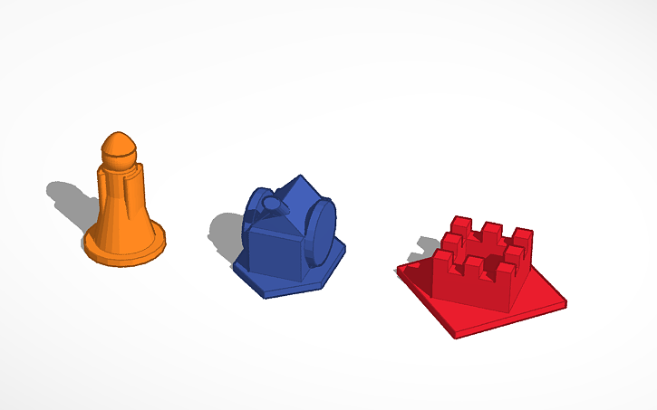 3D design Risk Pieces - Tinkercad