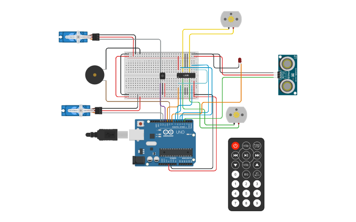 Circuit design Car - Tinkercad