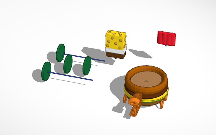 3D design Modular spongebob balloon powered car | Tinkercad