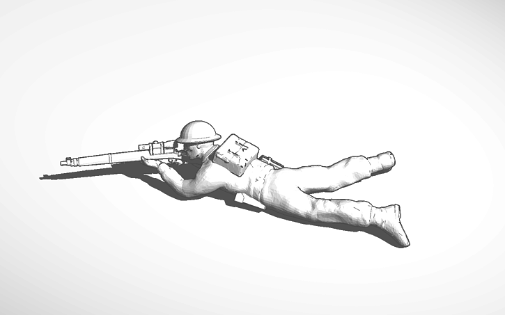 3D design Sniper Lying Down - Tinkercad