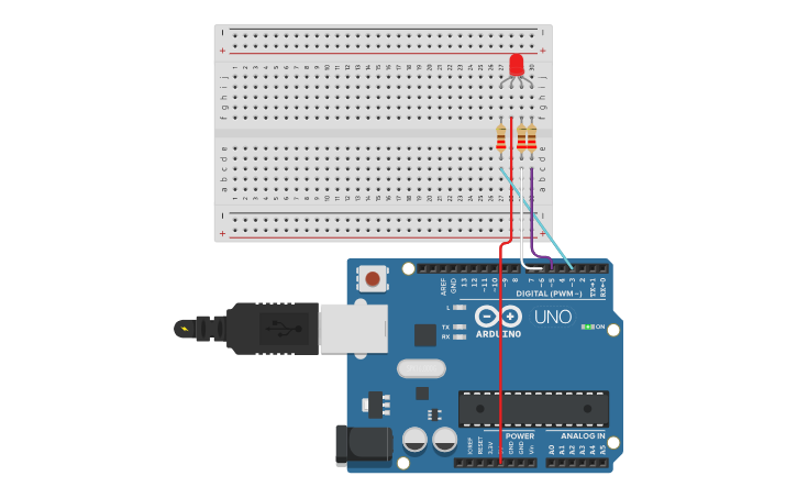 Circuit design 18b_Read ASCII String (use RGB led to indicator) - Tinkercad