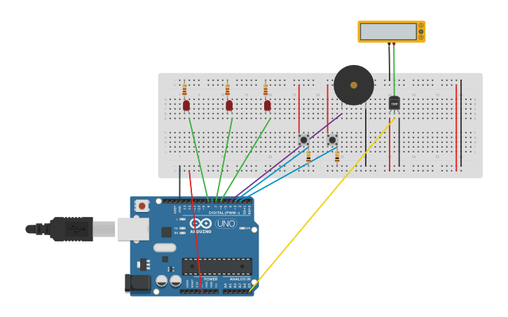 Circuit Design Temperature Detector Tinkercad