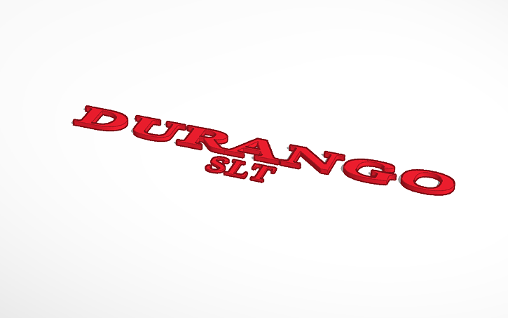 3D design DODGE DURANGO SLT LOGO - Tinkercad