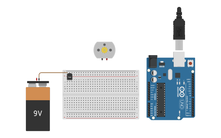 Circuit design Sensörü ile DC Motor Kontrolü - Tinkercad
