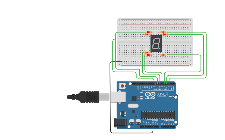 Circuit design 7sd counter - Tinkercad