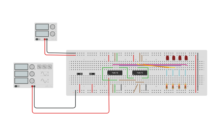 Circuit Design Asychronous Up Counter Tinkercad