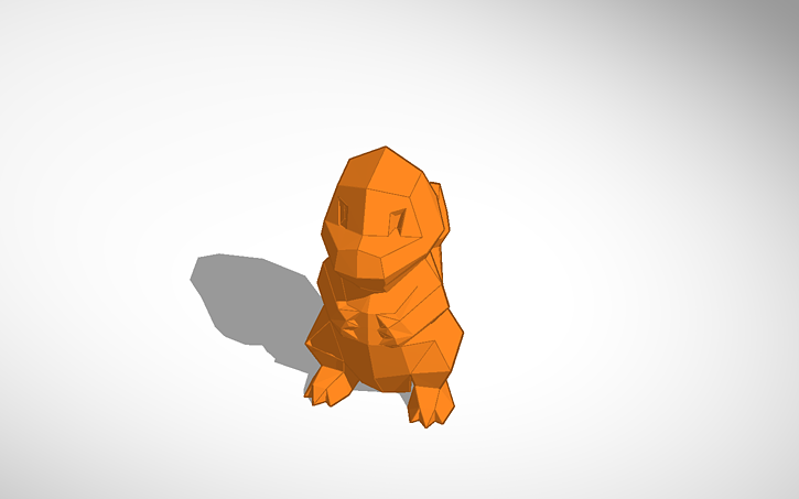 3D design Low-Poly Charmander - Tinkercad