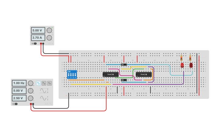 Circuit design REALIZATION OF JK FLIPFLOPS USING NAND GATES | Tinkercad
