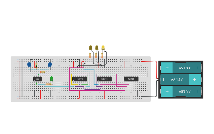 Circuit Design Mod 6 Asynchronous Up Counter Tinkercad