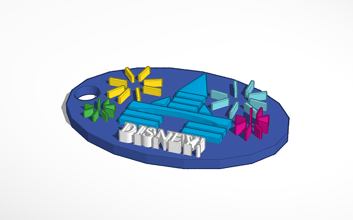 3d Design Disney Key Chain Tinkercad