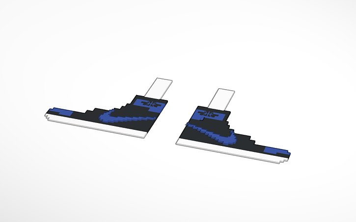 3D design Air Jordan 1 KO Black/Blue Pixel Art - Tinkercad