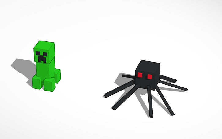 3D design Minecraft Creeper and Spider | Tinkercad