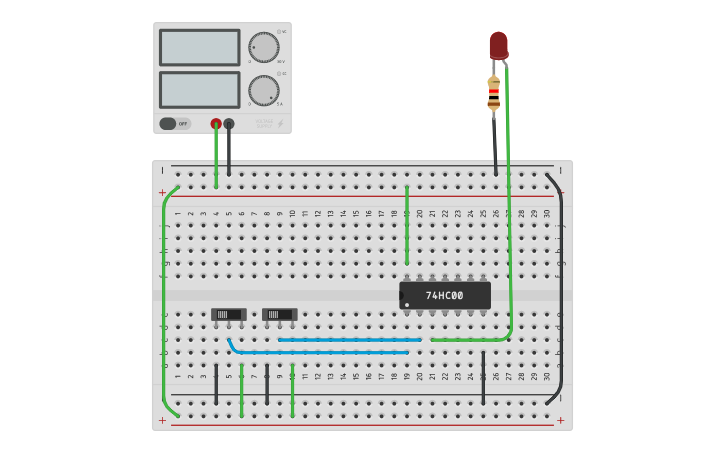 Circuit design NAND GATE | Tinkercad