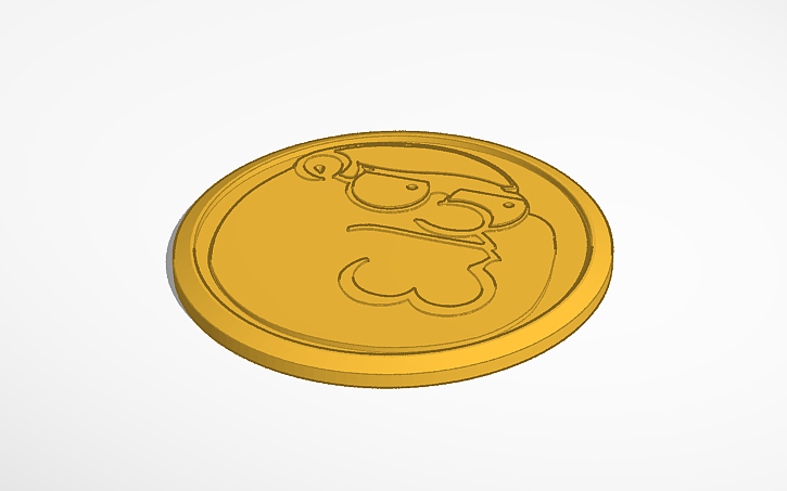 3D design Peter Griffin Medallion - Tinkercad 3D design Peter Griffin Medallion - Tinkercad