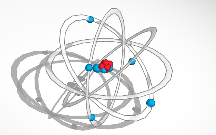 3D design Modelo atómico Rutherford - Tinkercad