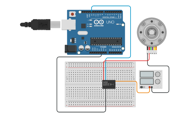 Circuit design Motor Relay - Tinkercad