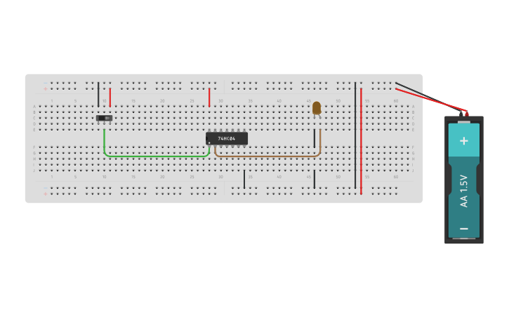 Circuit design ACTIVITY 1 - NOT GATE | Tinkercad