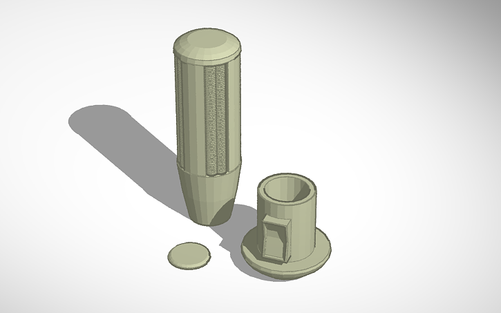 3D design half life baton for .8 inch dowel - Tinkercad